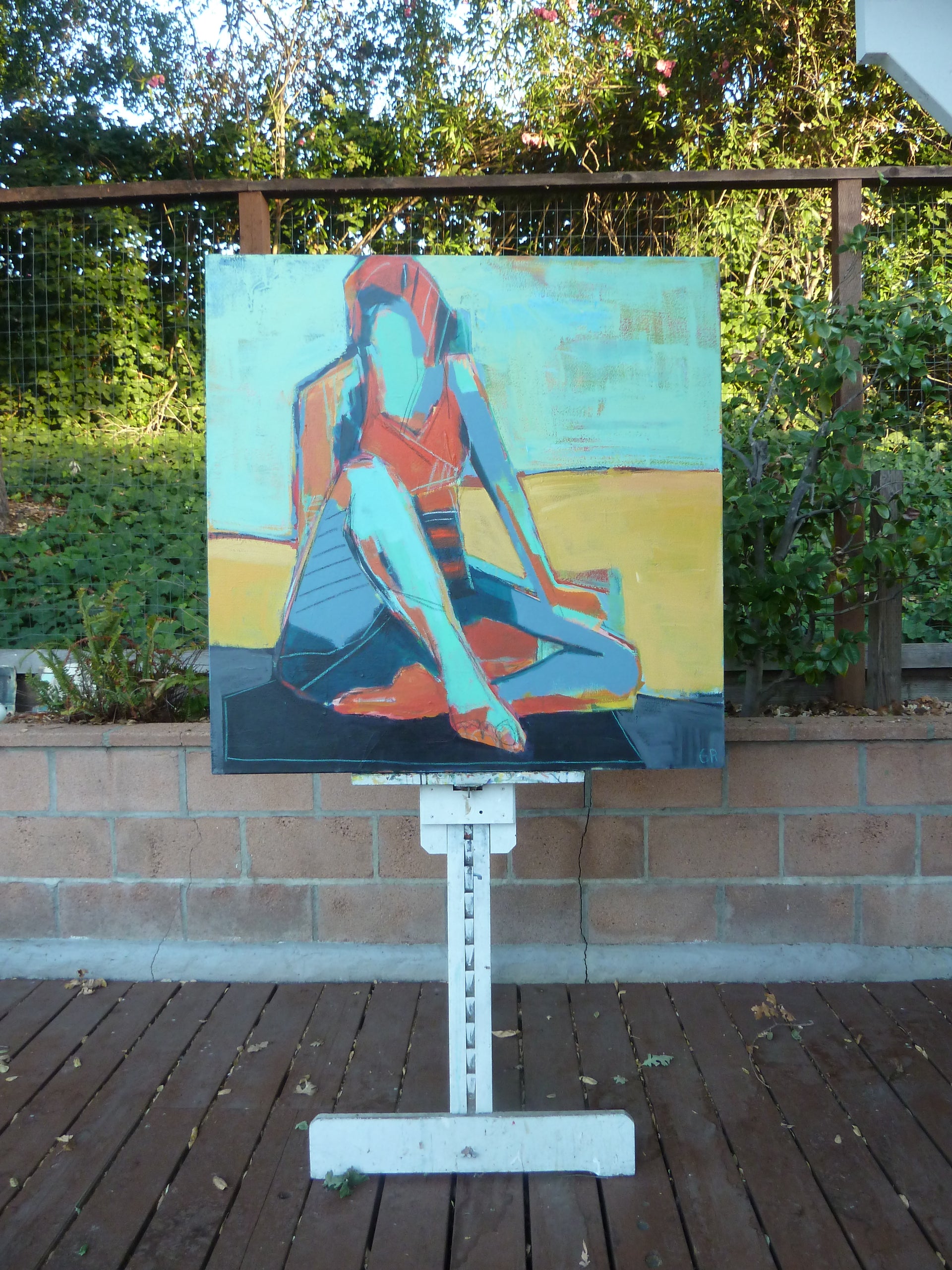 Triangle Pose by Gail Ragains - acrylic painting | UGallery