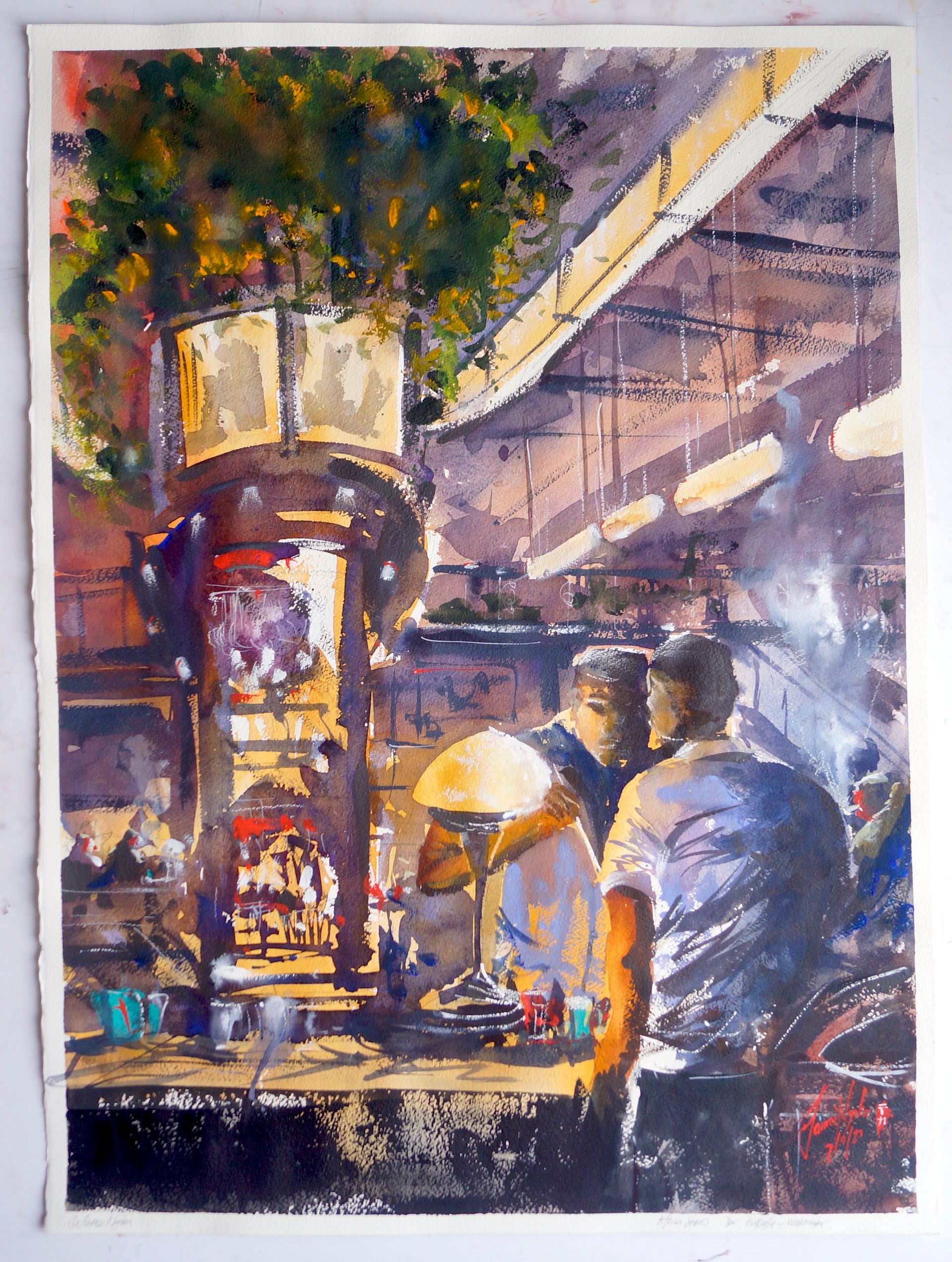Java House - Westminster by James Nyika - watercolor painting | UGallery