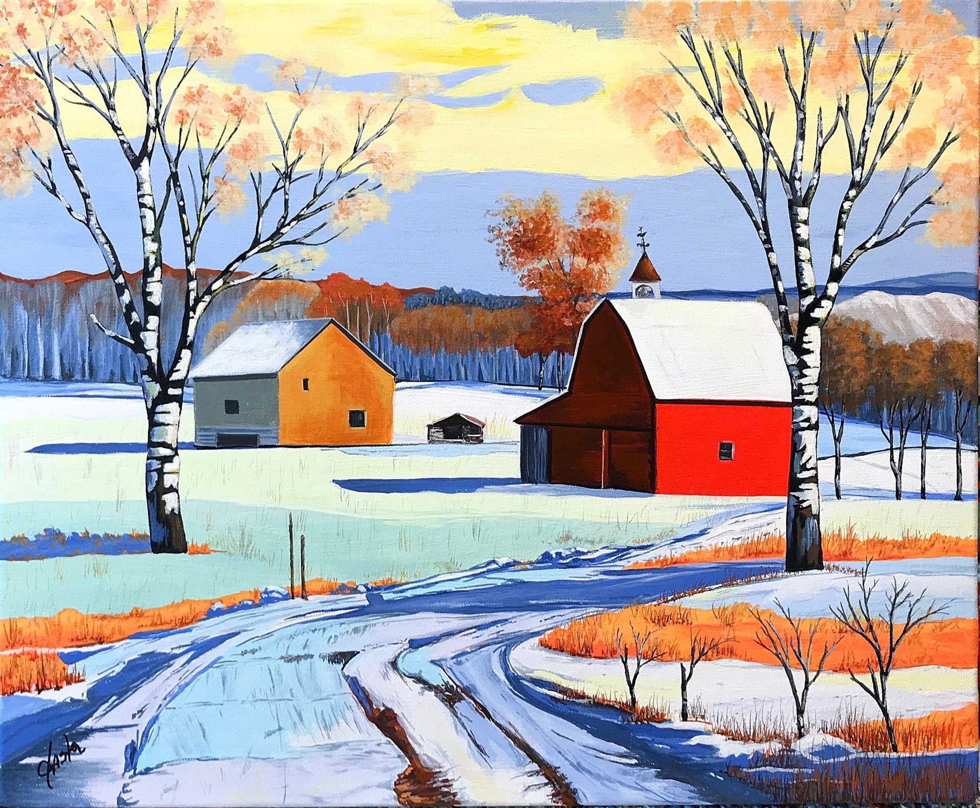 Under a Pale Winter Sun by John Jaster - acrylic painting | UGallery
