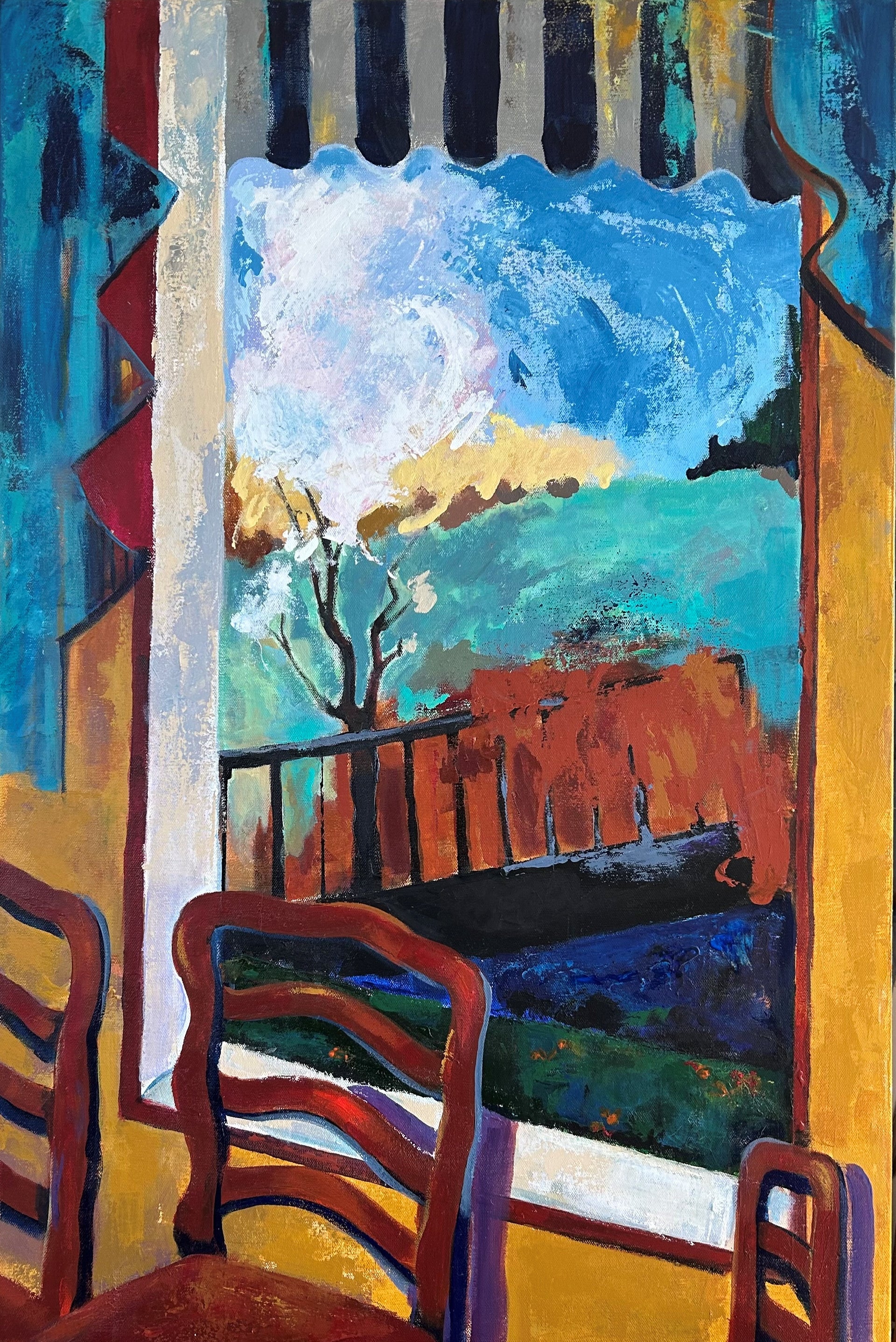 View from a Window by Lynne Meneses - acrylic painting | UGallery