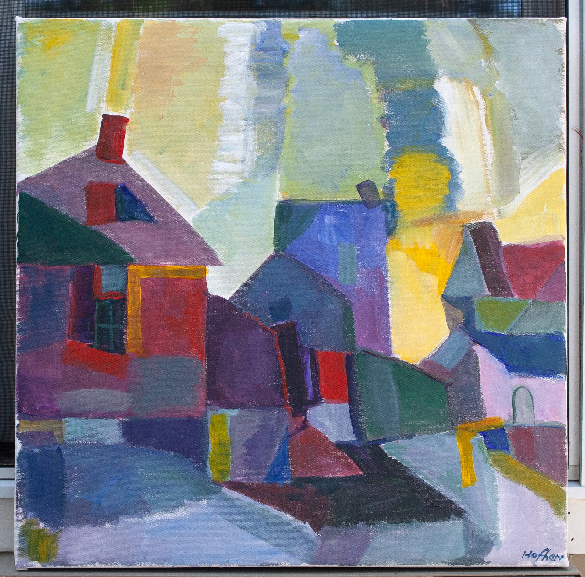 Composition with Shapes by Robert Hofherr - acrylic painting | UGallery