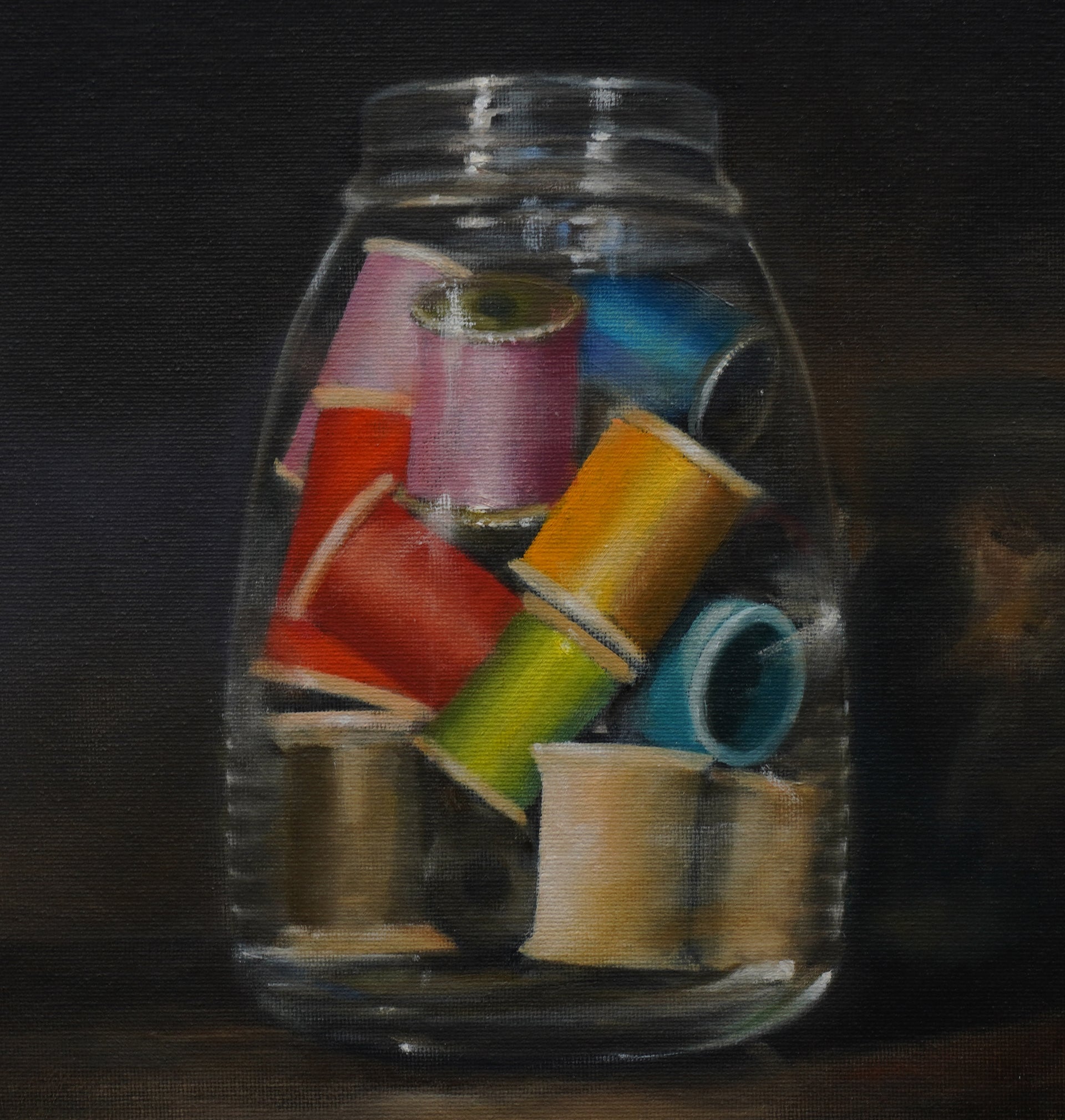Thread in a Jar by Steve Boggs - oil painting | UGallery