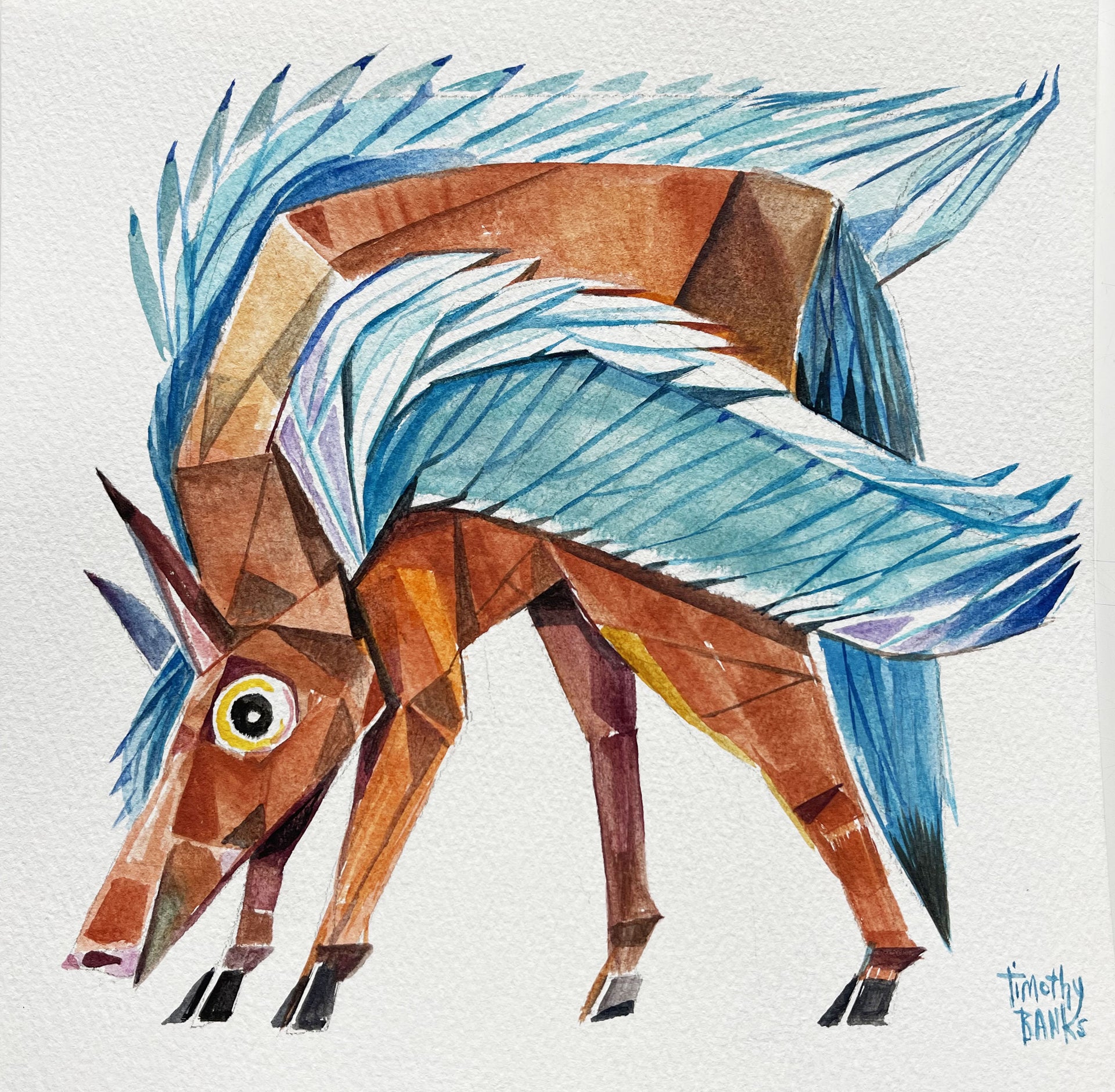 Celestial Steed by Timothy Banks - watercolor painting | UGallery
