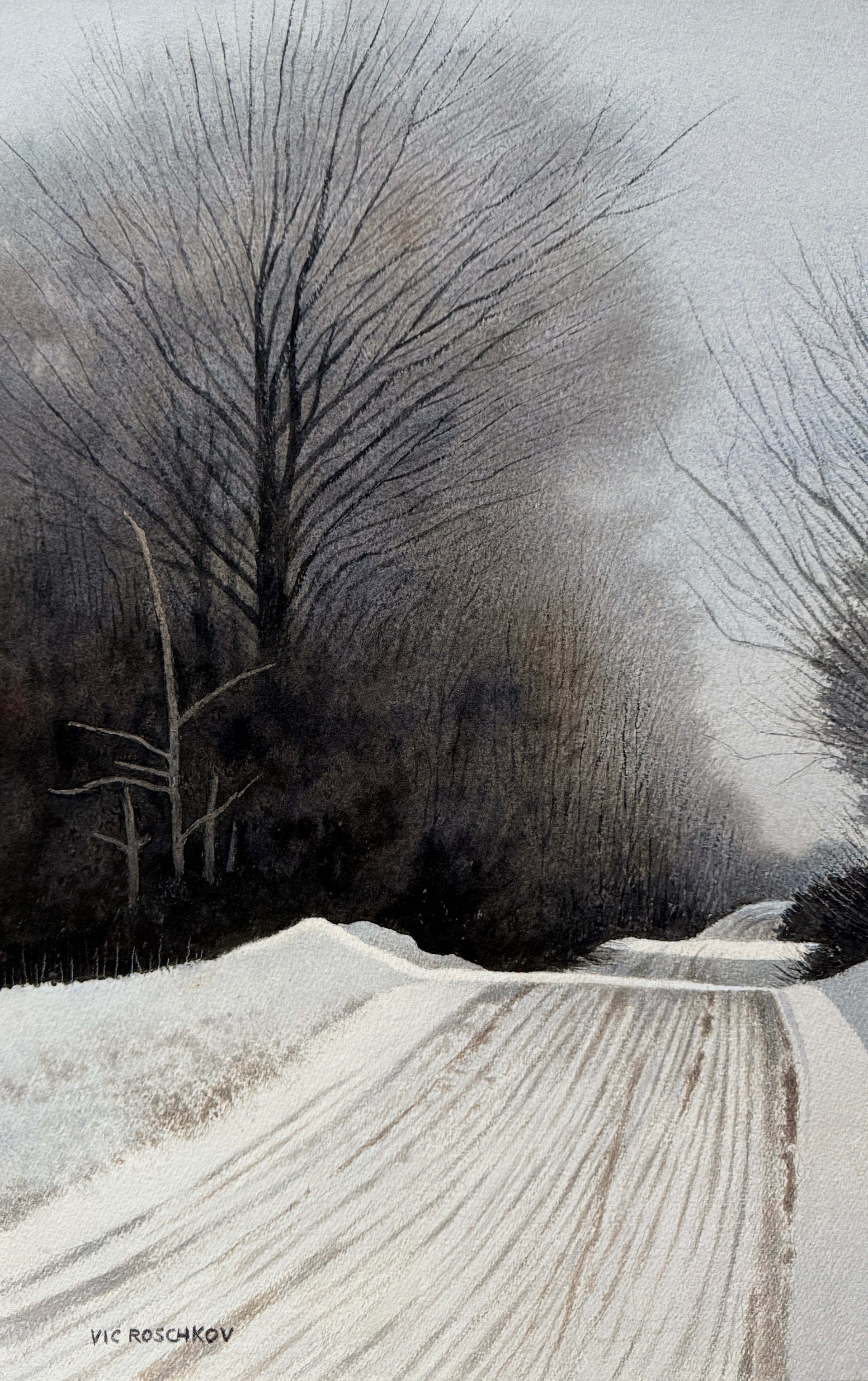 Winter Passage by Vic Roschkov - watercolor painting | UGallery