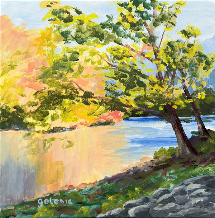 Oak and Stone by JoAnn Golenia acrylic painting UGallery