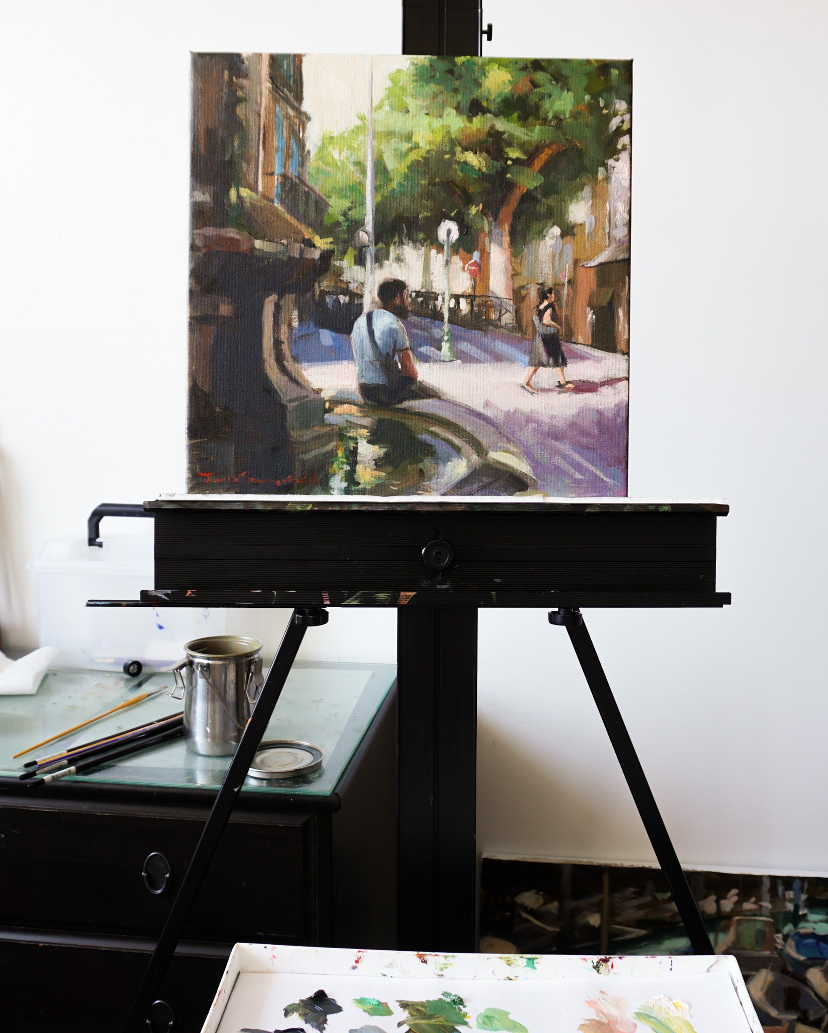 People Watching in Aix en Provence by Jonelle Summerfield - oil ...