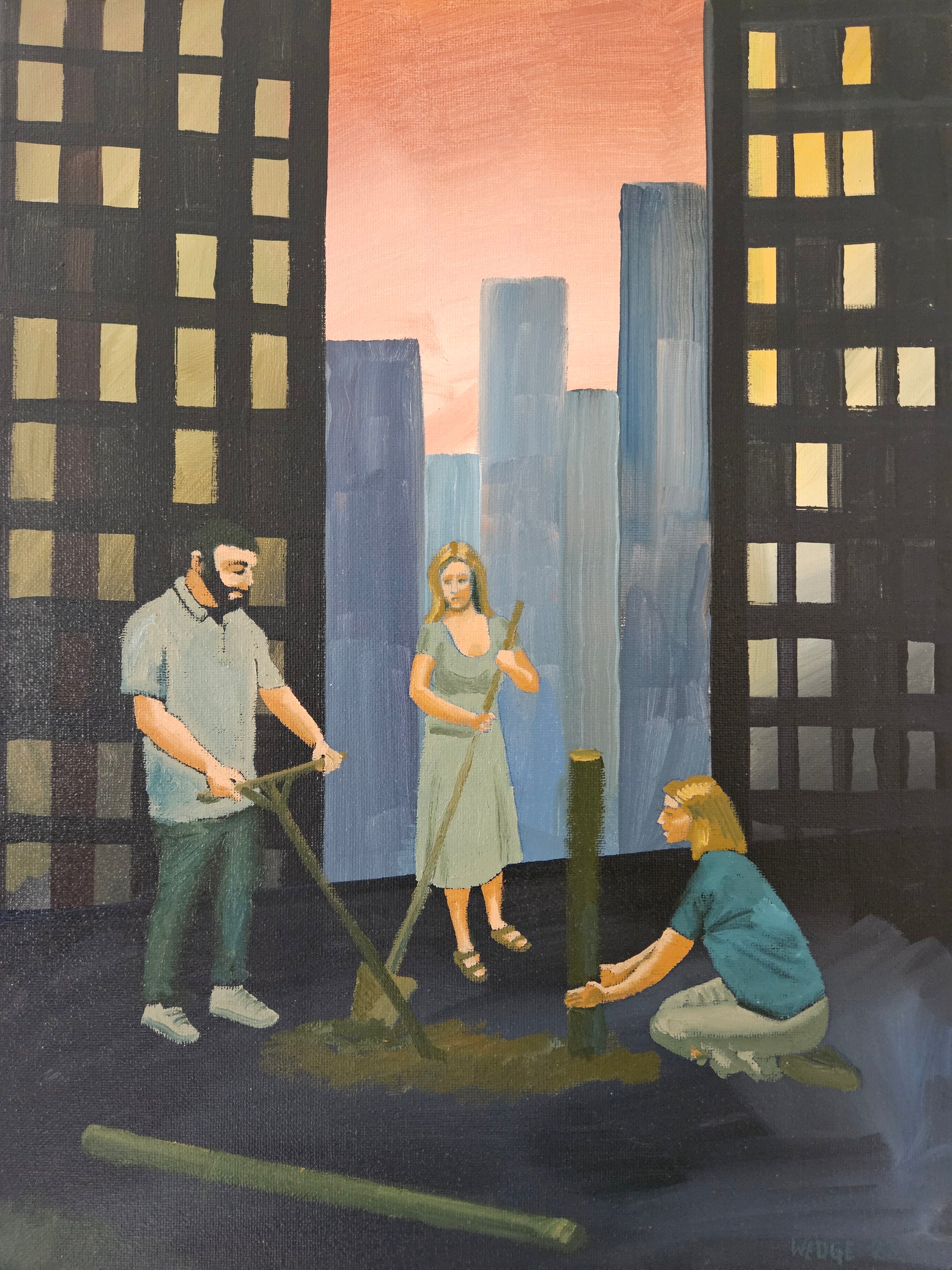 On the Roof by Michael Wedge - mixed media artwork | UGallery