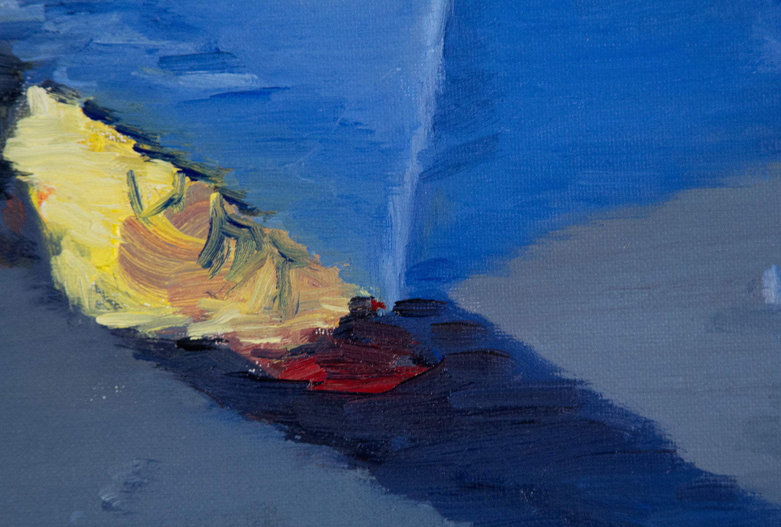 Blue Umbrella Blowing In Paris Rain by Warren Keating - oil painting ...