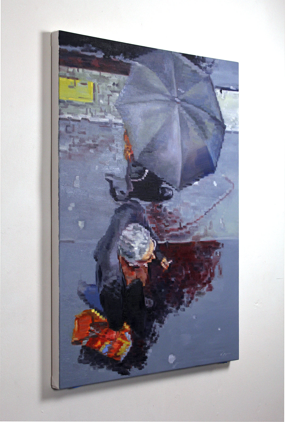 Umbrella and Smoker in Paris by Warren Keating - oil painting | UGallery
