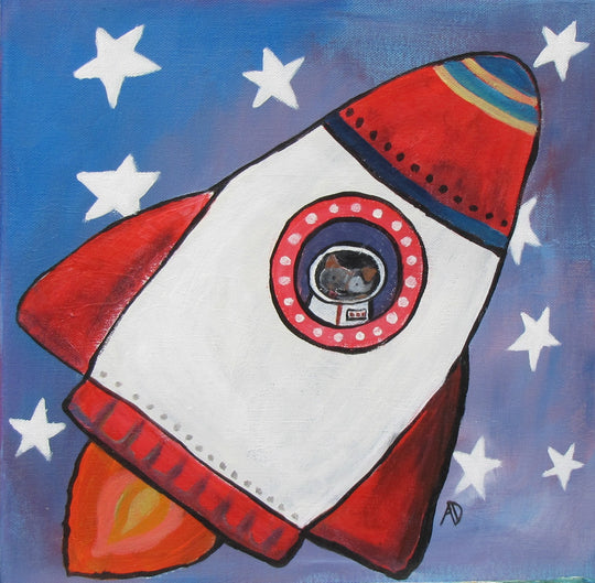 Astro Dog 2 by Andrea Doss - acrylic painting | UGallery