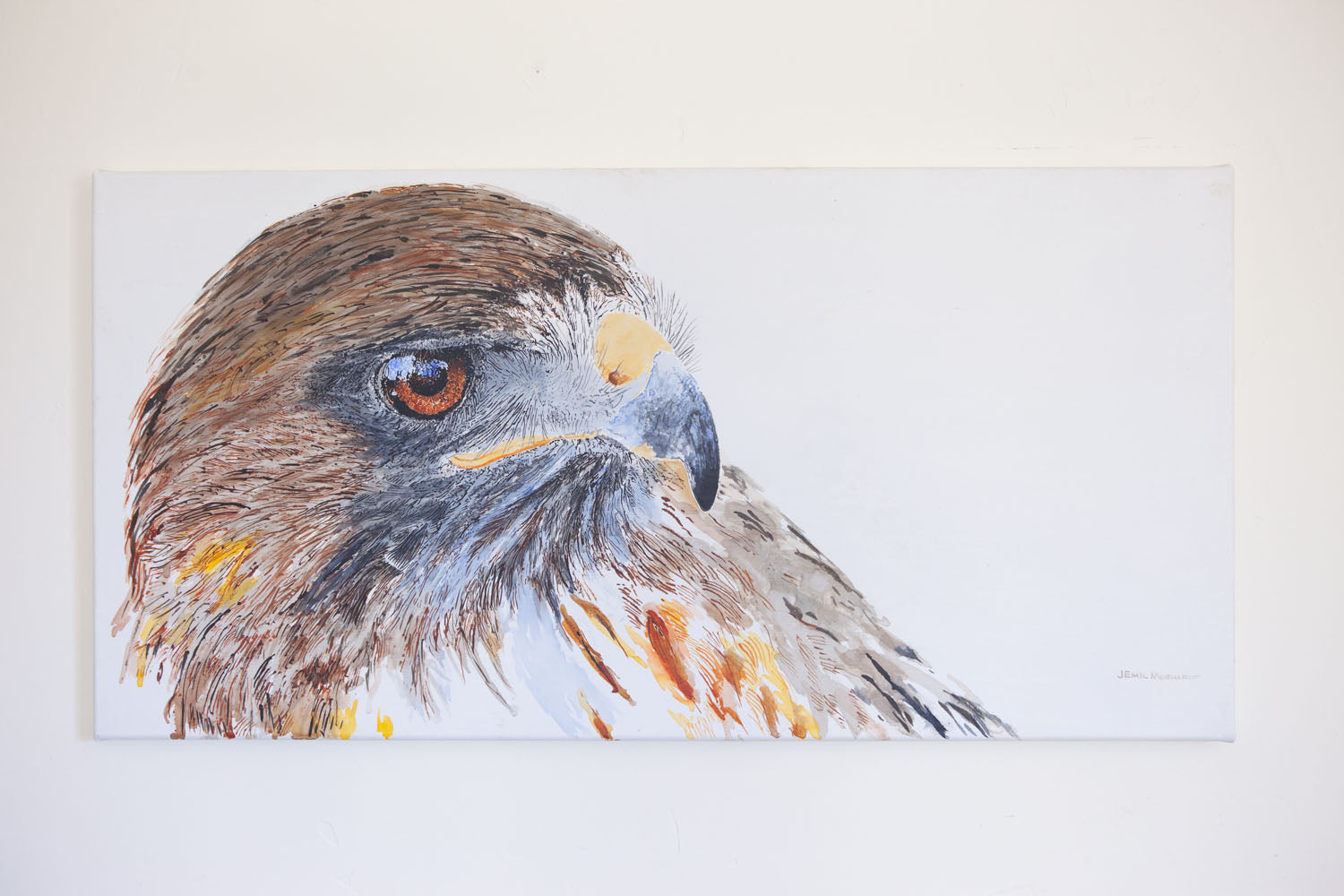 Ivan the Red-Tailed Hawk Cogitating by Emil Morhardt - acrylic painting ...