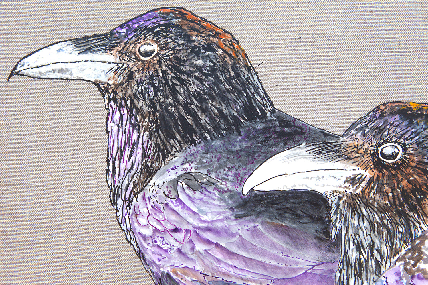 Raven Couple by Emil Morhardt - acrylic painting | UGallery
