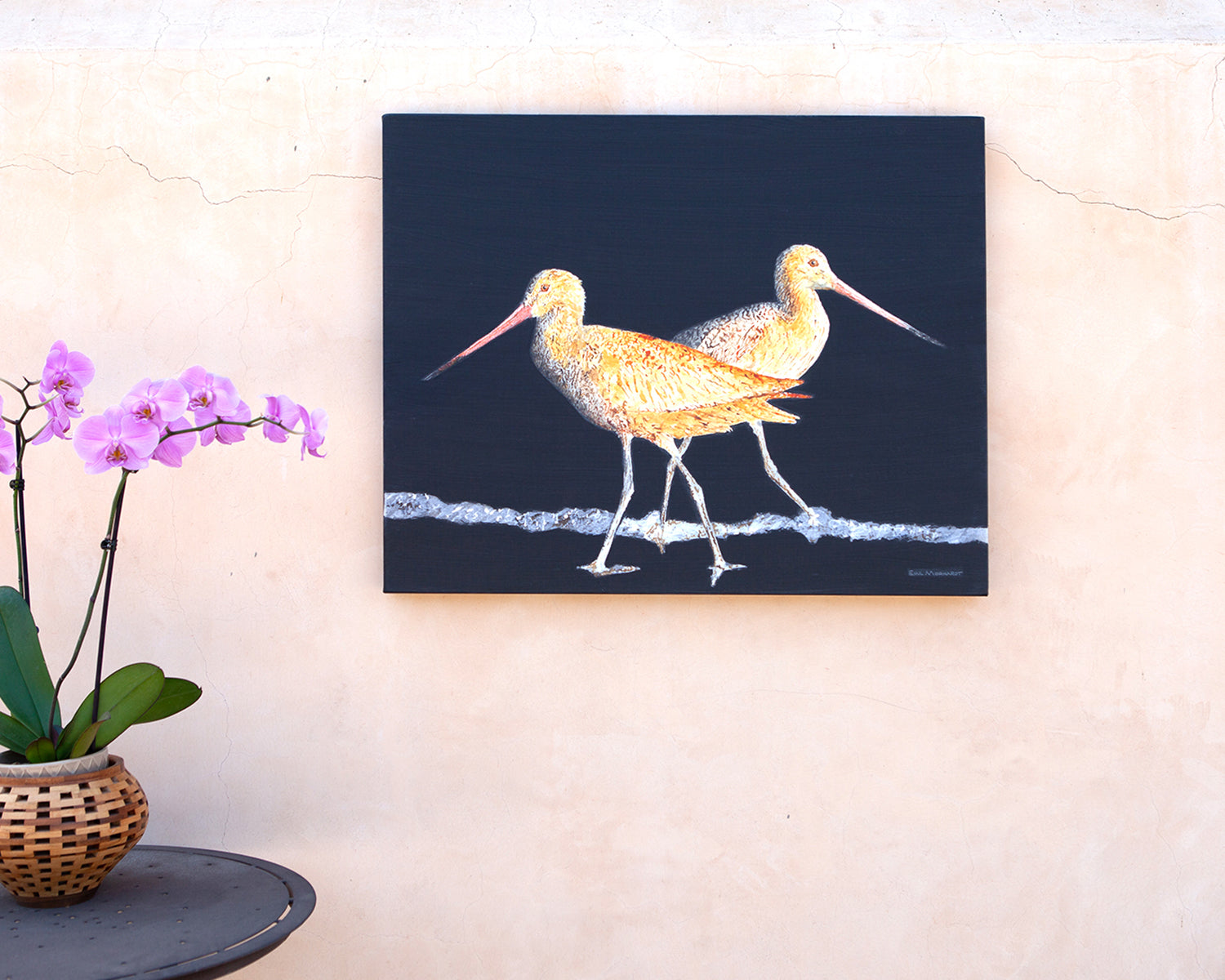 Two Godwits at Night by Emil Morhardt - acrylic painting | UGallery