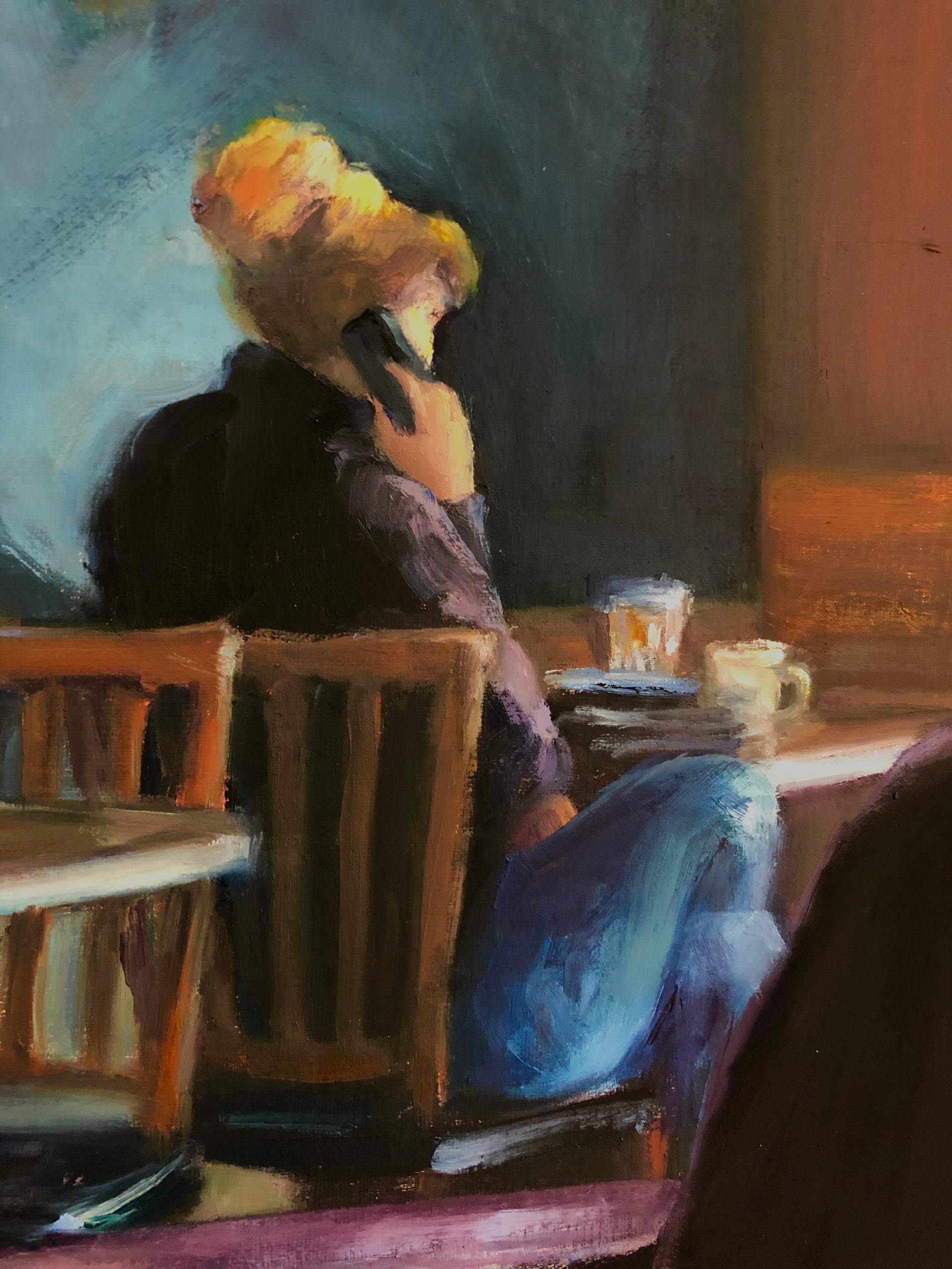 The Phone Call by Faye Vander Veer - oil painting | UGallery