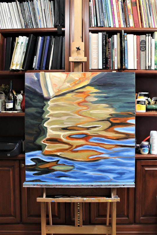 Gold Reflections by Andres Lopez - oil painting | UGallery