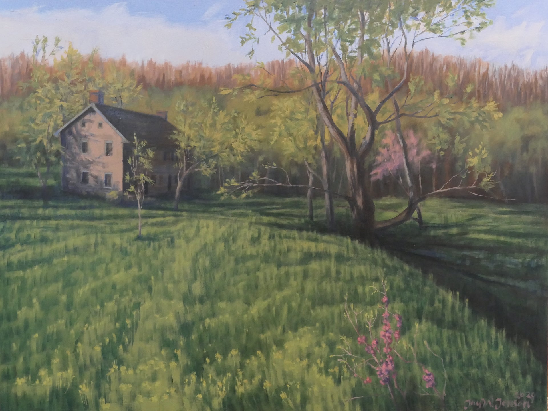 The Qually House in Spring by Jay Jensen - oil painting | UGallery