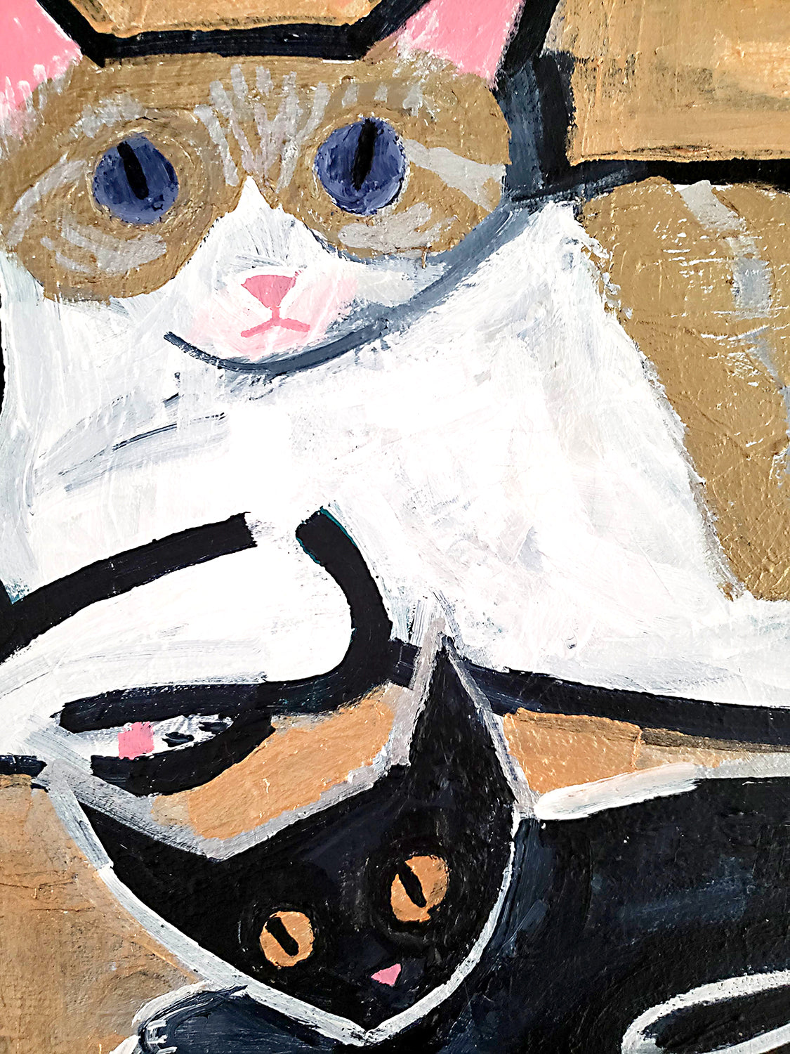 Big Cat, Little Cat by Jessica JH Roller - acrylic painting | UGallery