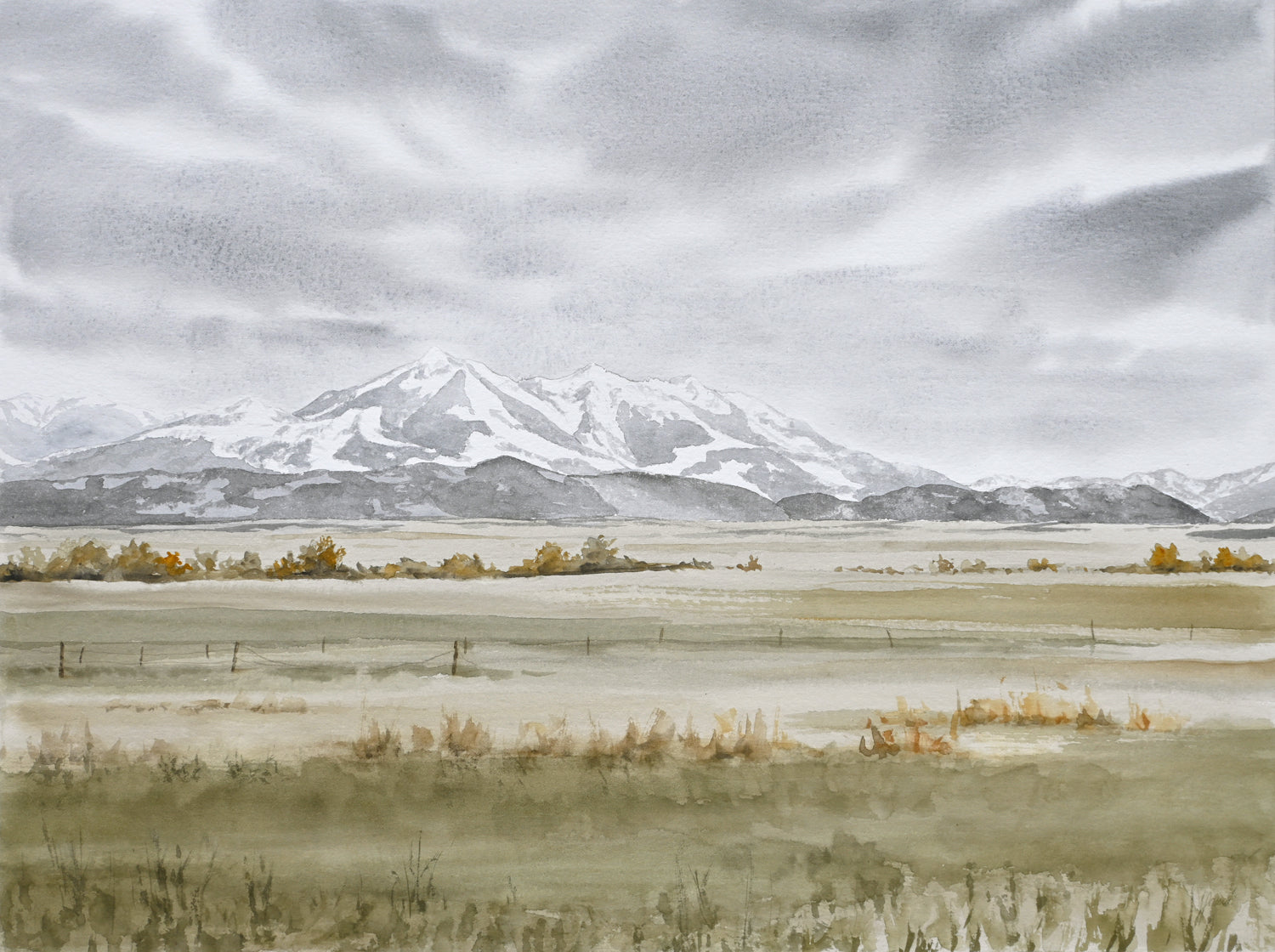 Mountain Range by Jill Poyerd - watercolor painting | UGallery