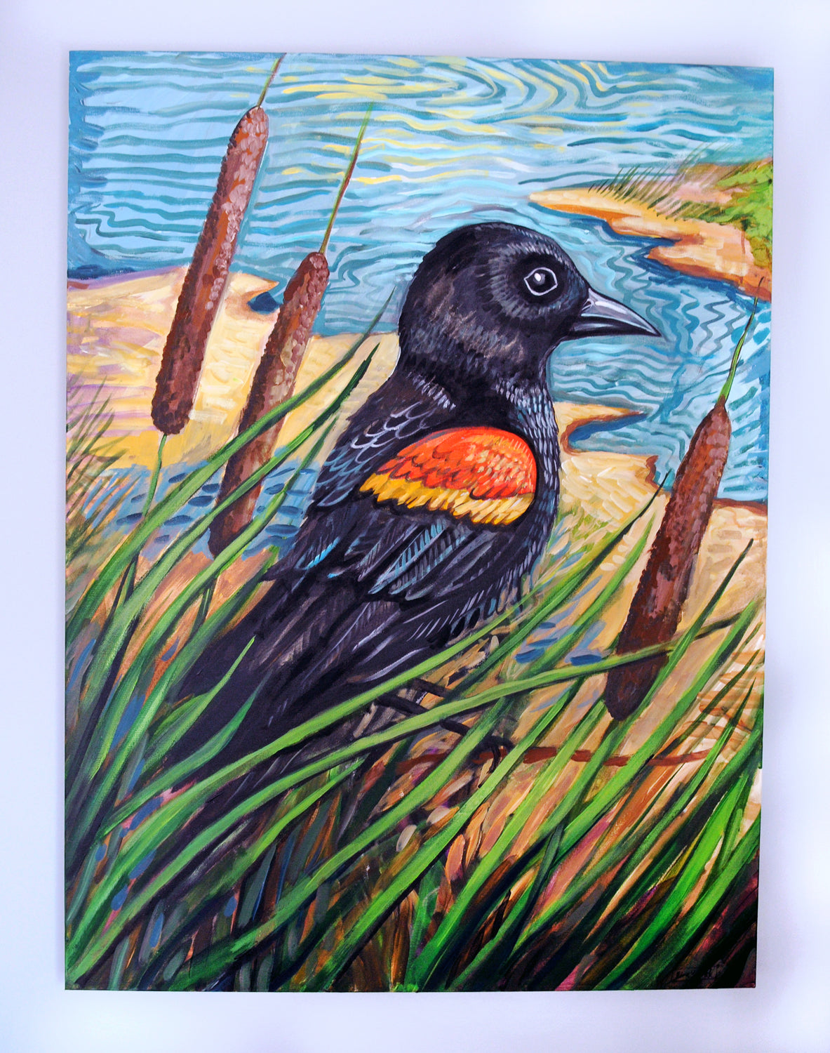 Red-Winged Blackbird by Kira Yustak - acrylic painting | UGallery