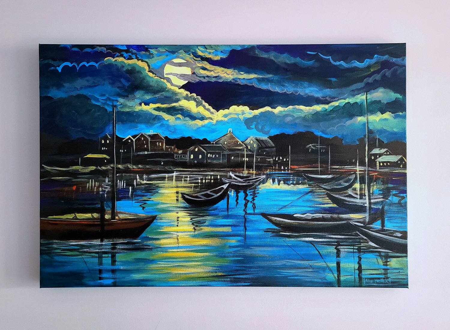 Shark River, Belmar, NJ by Kira Yustak - acrylic painting | UGallery