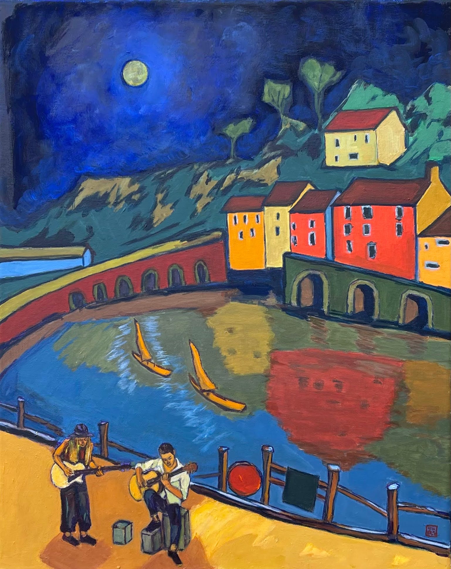 Moonlight Harmony by Laura (Yi Zhen) Chen - acrylic painting | UGallery