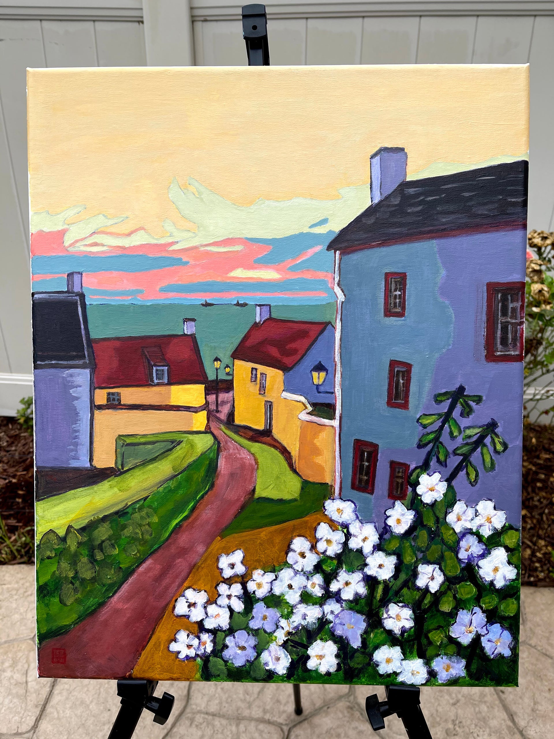 Seaside Village by Laura (Yi Zhen) Chen - oil painting | UGallery