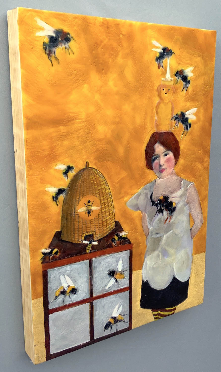 Bee It Ever So Humble by Linda Benenati - encaustic artwork | UGallery
