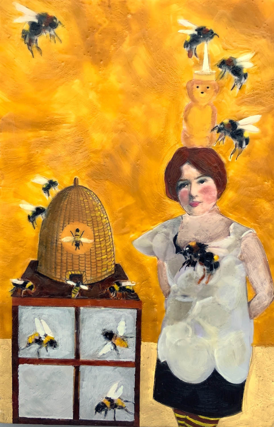 Bee It Ever So Humble by Linda Benenati - encaustic artwork | UGallery