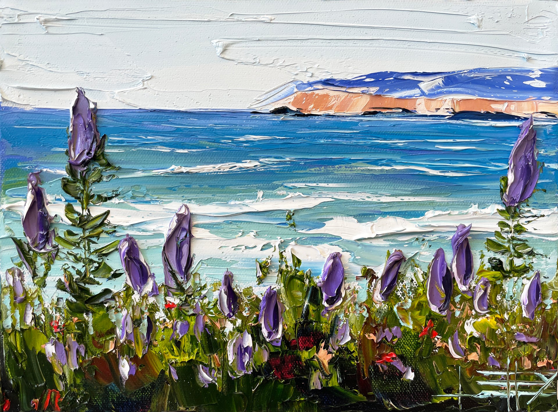 Carmel Beach by Lisa Elley - oil painting | UGallery