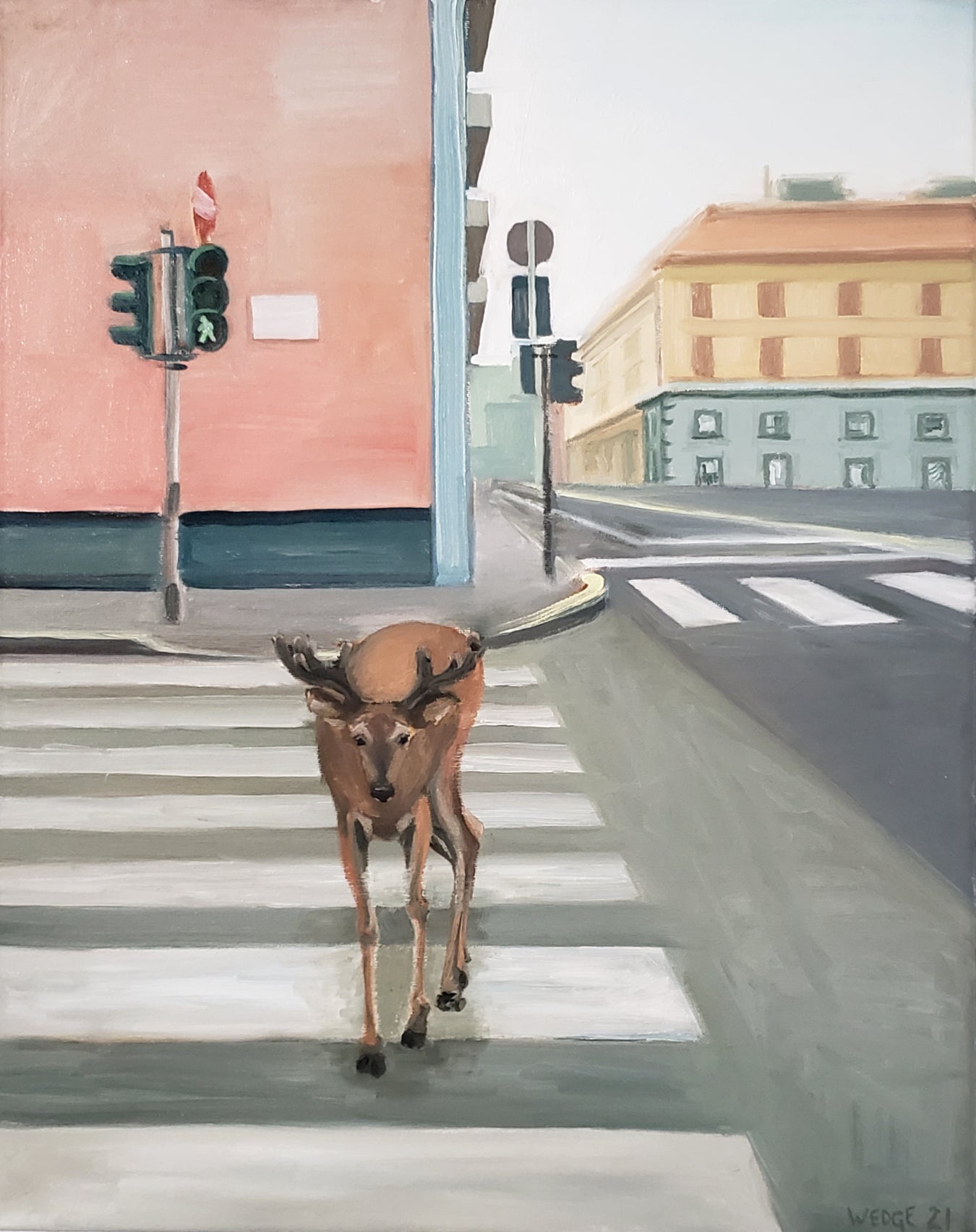 Pedestrian by Michael Wedge - oil painting | UGallery