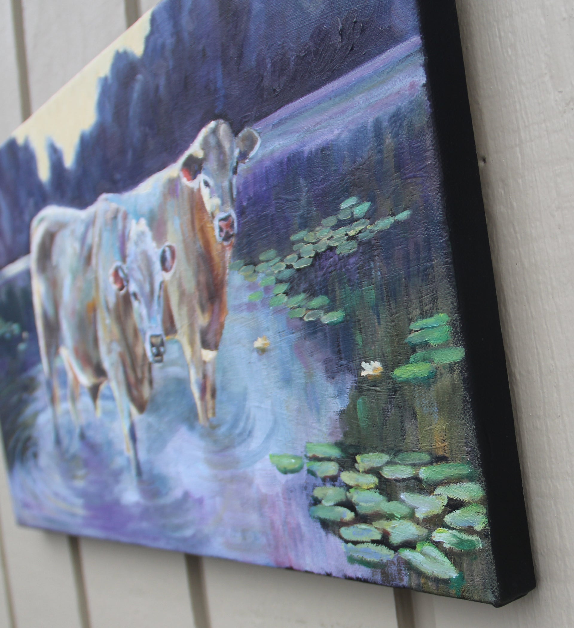 Monet Cows by Jan Fontecchio Perley - oil painting | UGallery