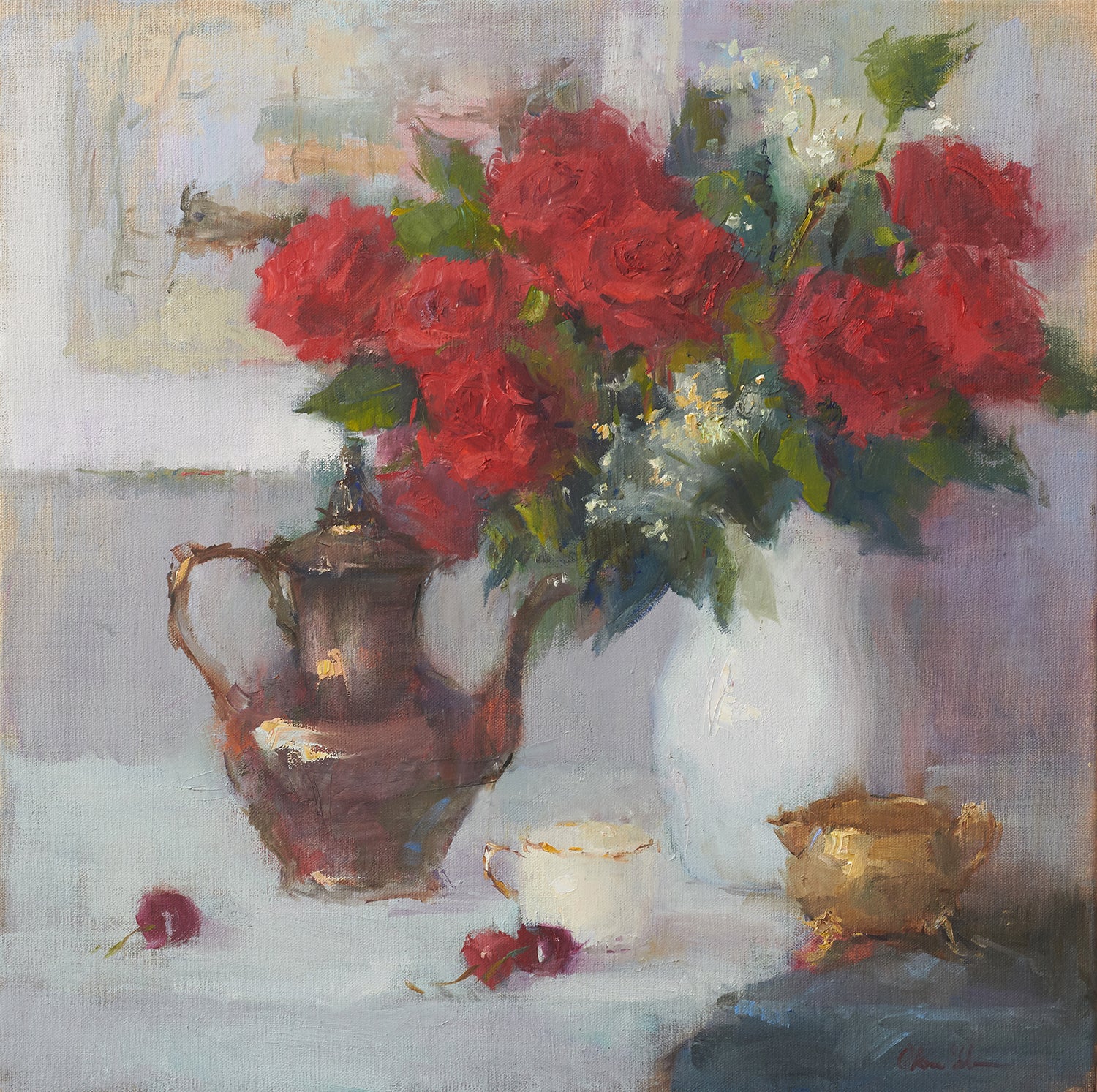 Roses for Her by Oksana Johnson - oil painting | UGallery
