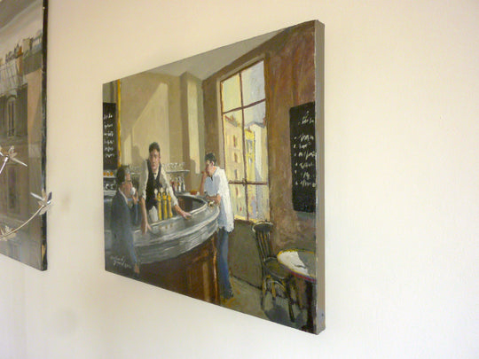 Morning Coffee by Bertrand Girard - mixed media artwork | UGallery