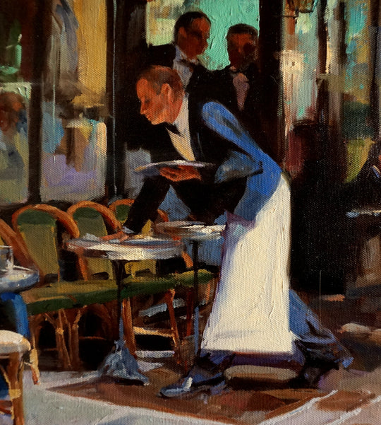 Parisian Waiter by Jonelle Summerfield - oil painting | UGallery