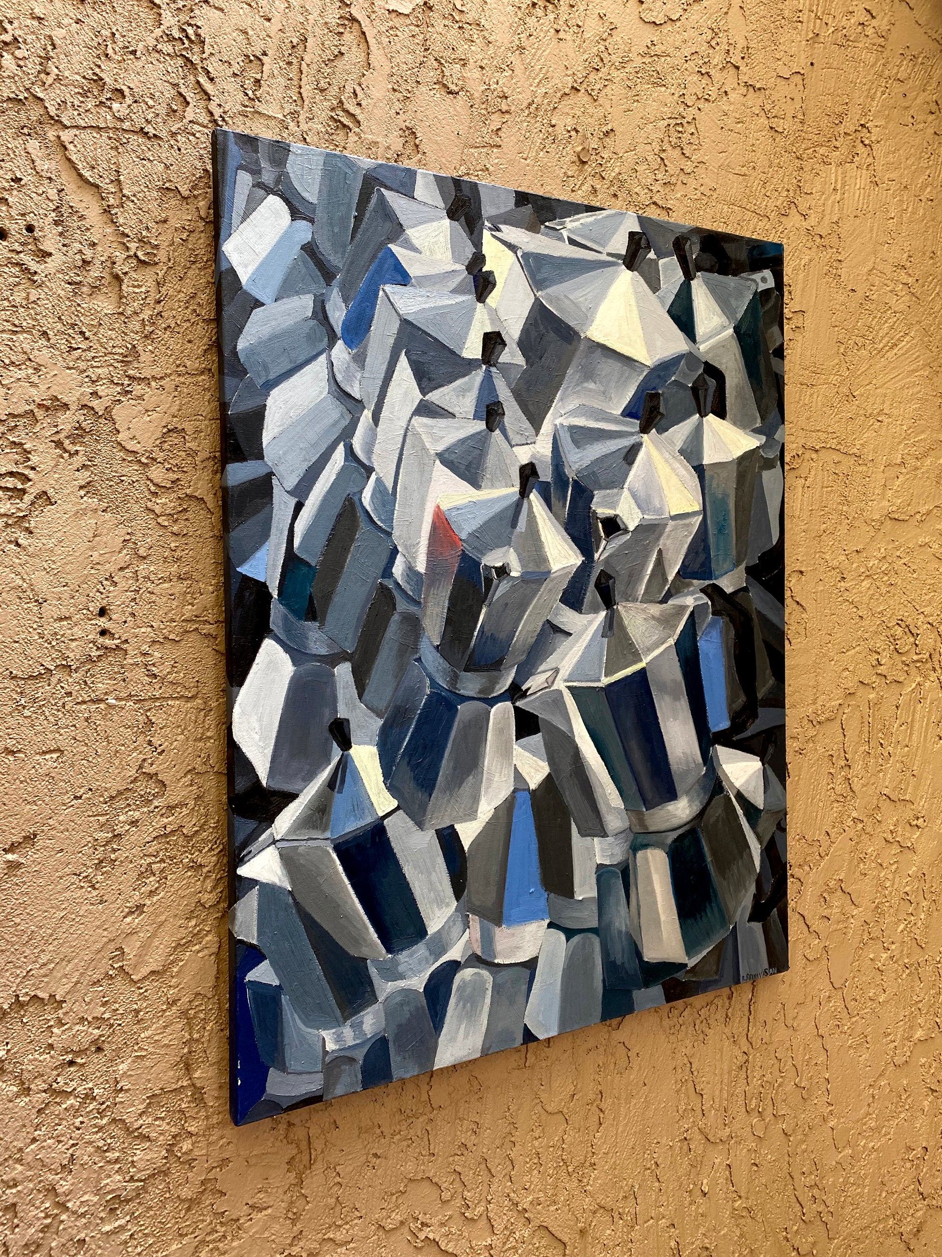 Blue Chip Coffee by Rachel Srinivasan - oil painting | UGallery
