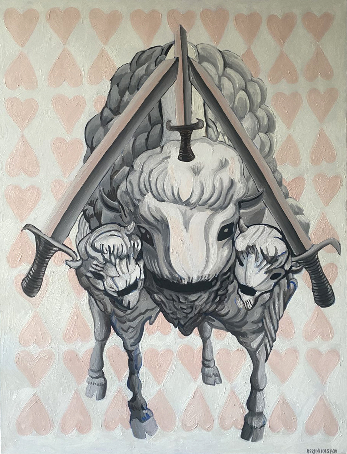 Three of Swords by Rachel Srinivasan - oil painting | UGallery