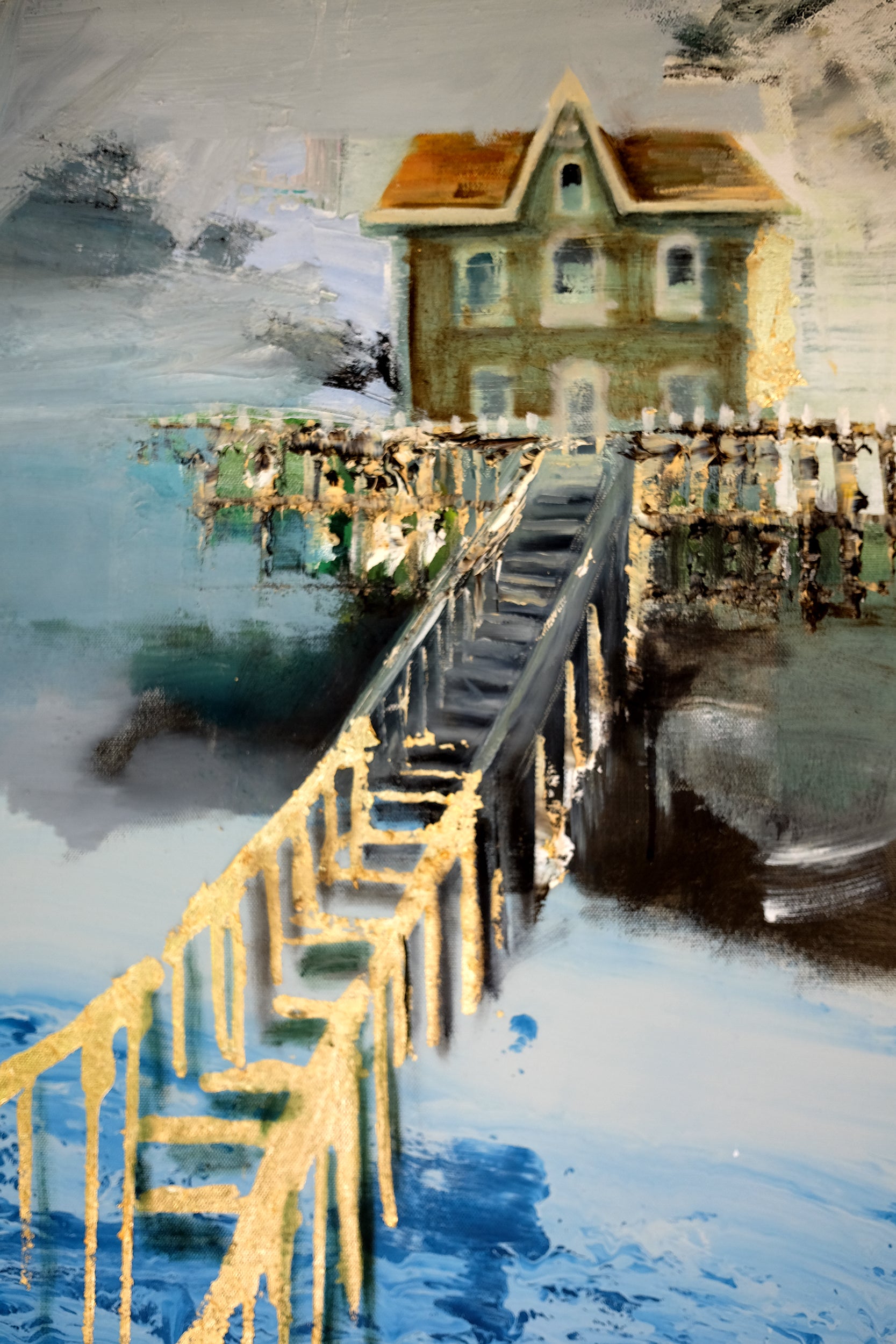 Golden Staircase by Scott Dykema - mixed media artwork | UGallery
