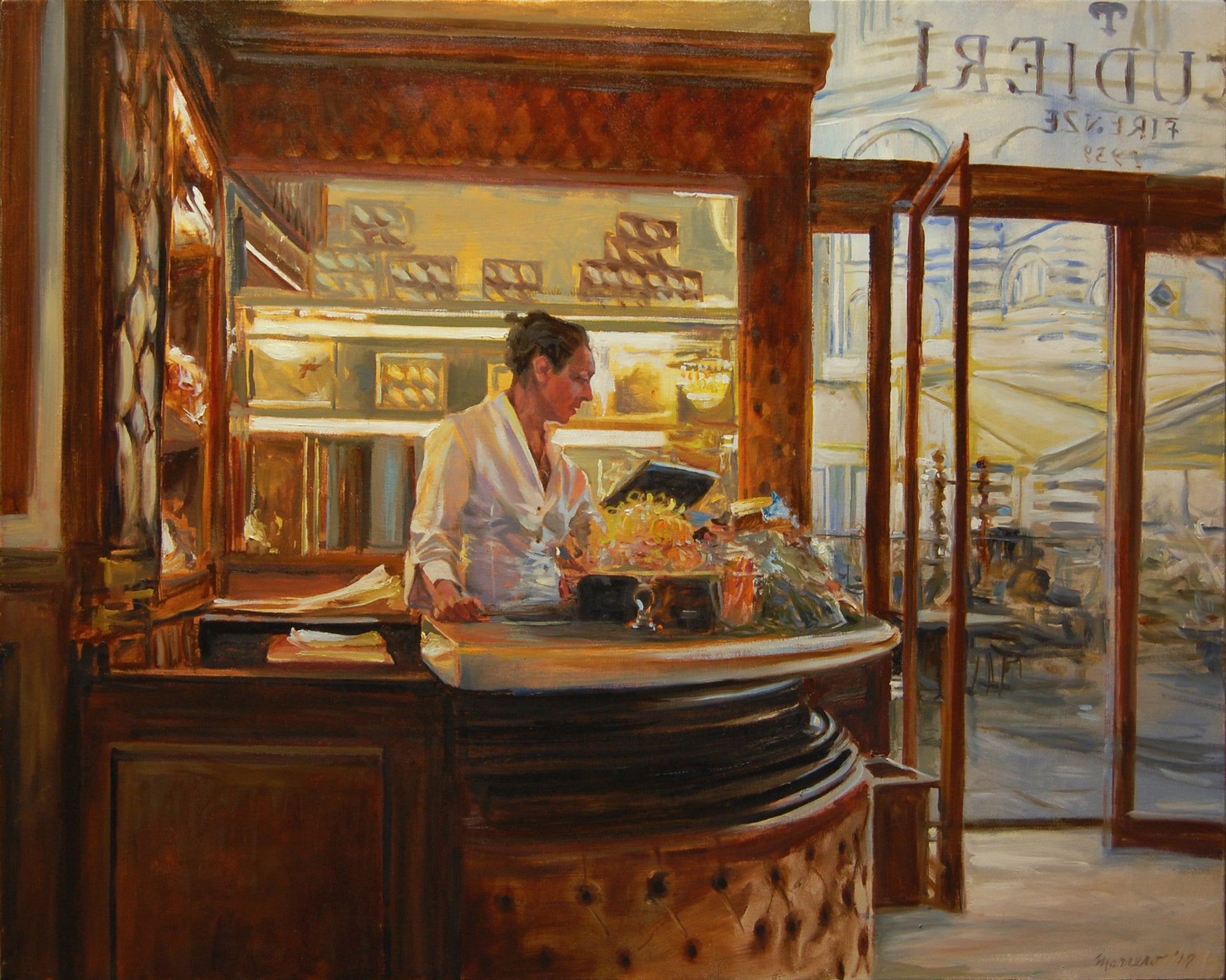 Caffe Scudieri, Florence by Onelio Marrero - oil painting | UGallery