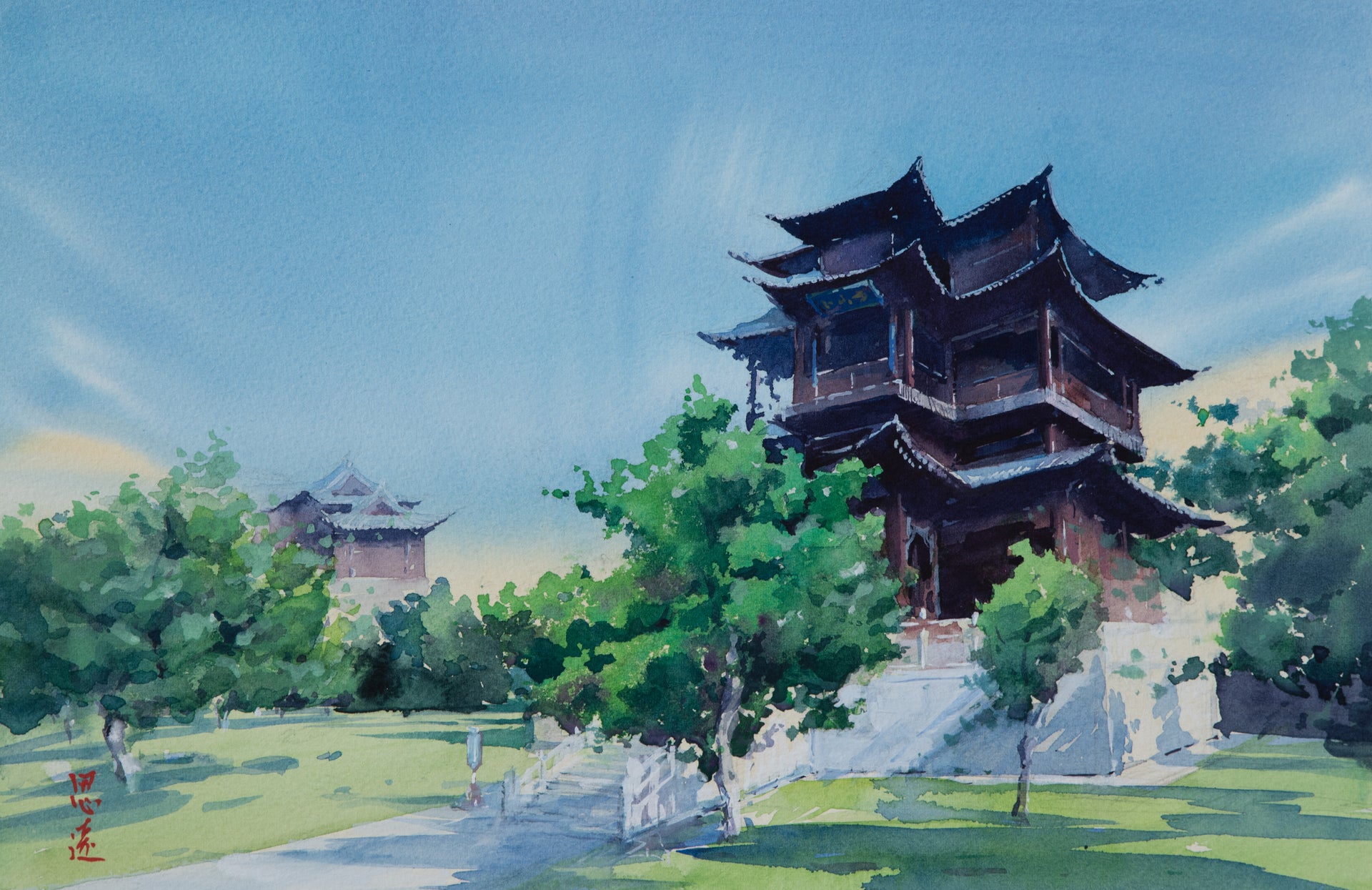 Watercolor Impressions of Chinese Architecture 10 by Siyuan Ma ...