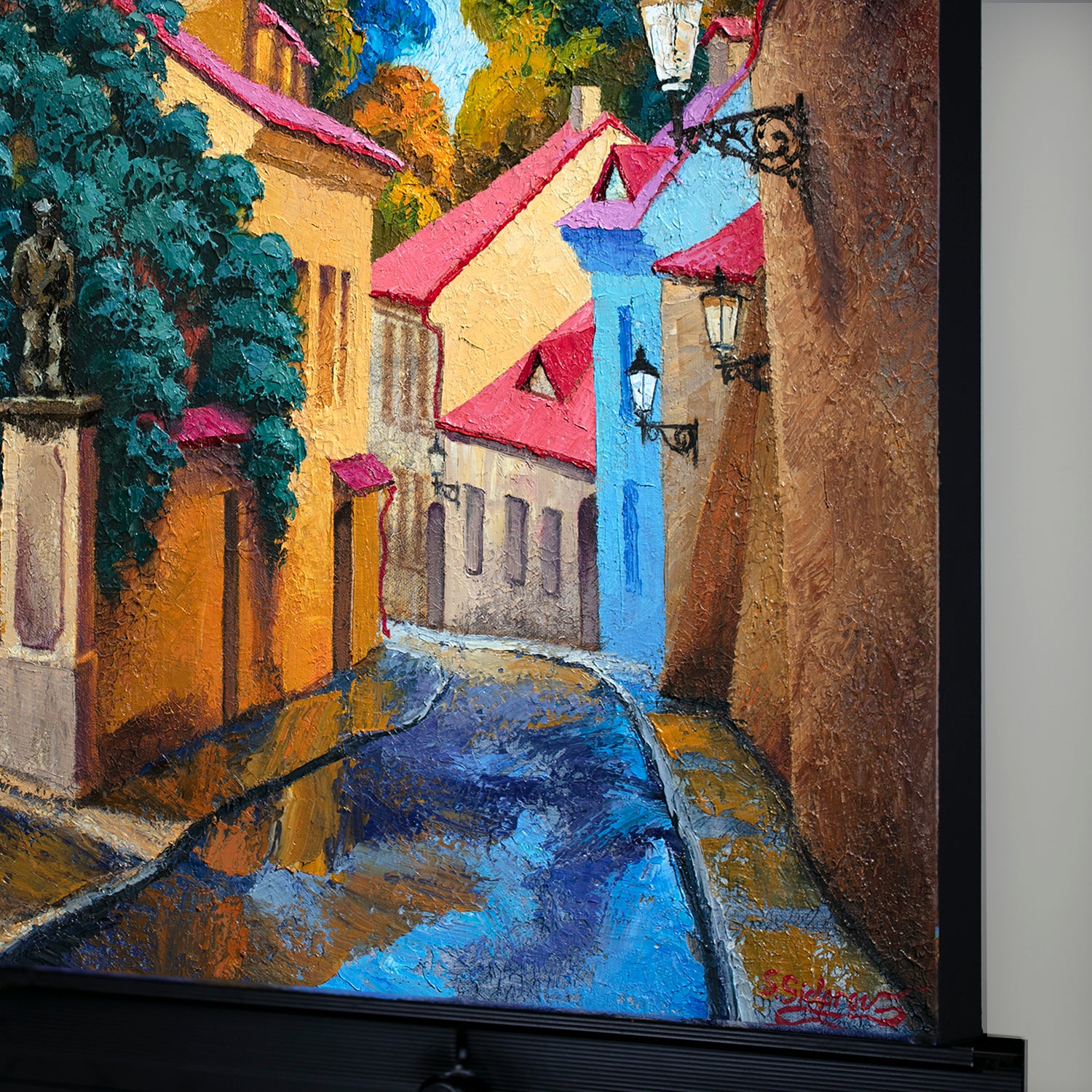 Cozy Street. Prague by Stanislav Sidorov - oil painting | UGallery