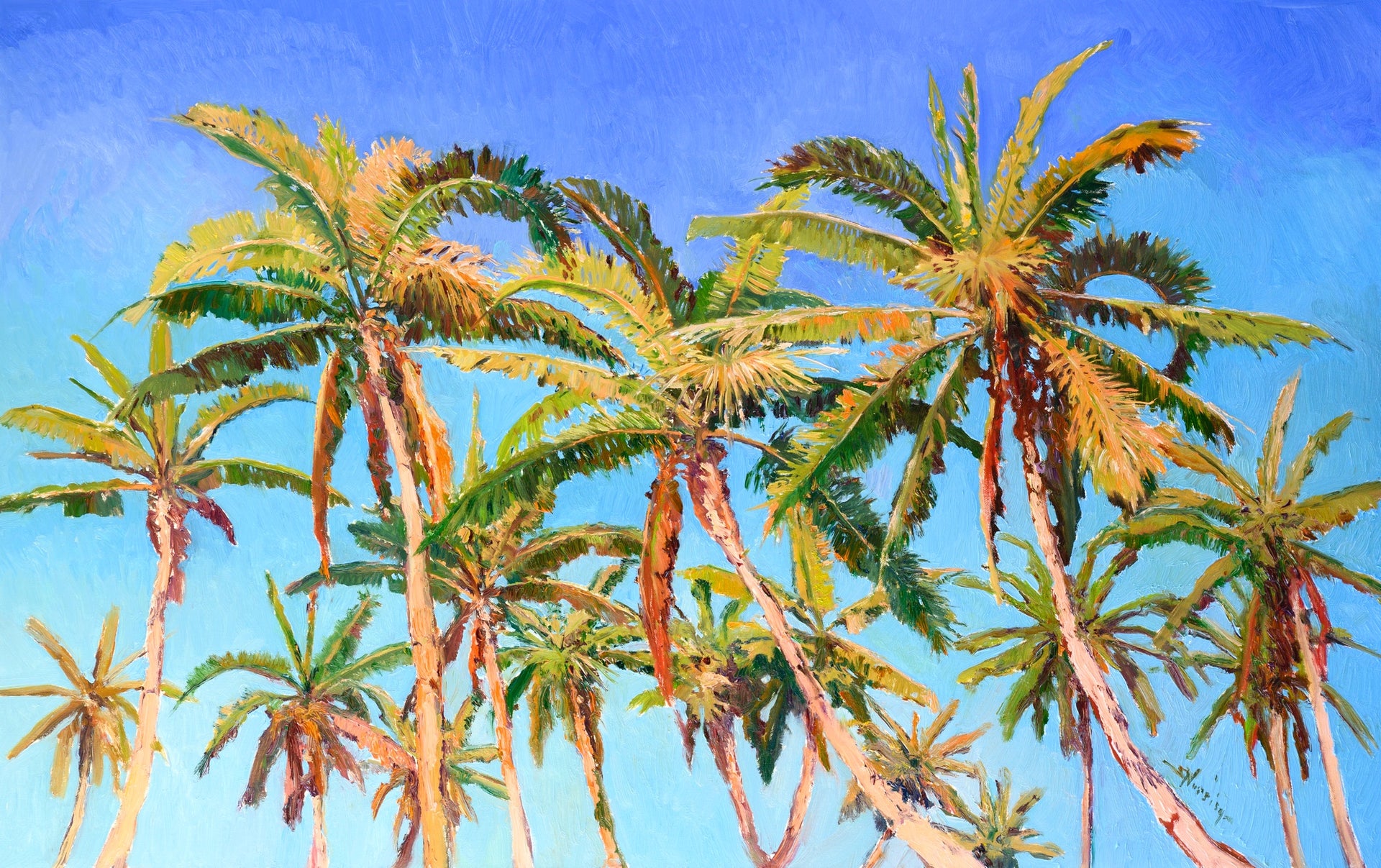 Coconut Palm Trees by Suren Nersisyan - oil painting | UGallery