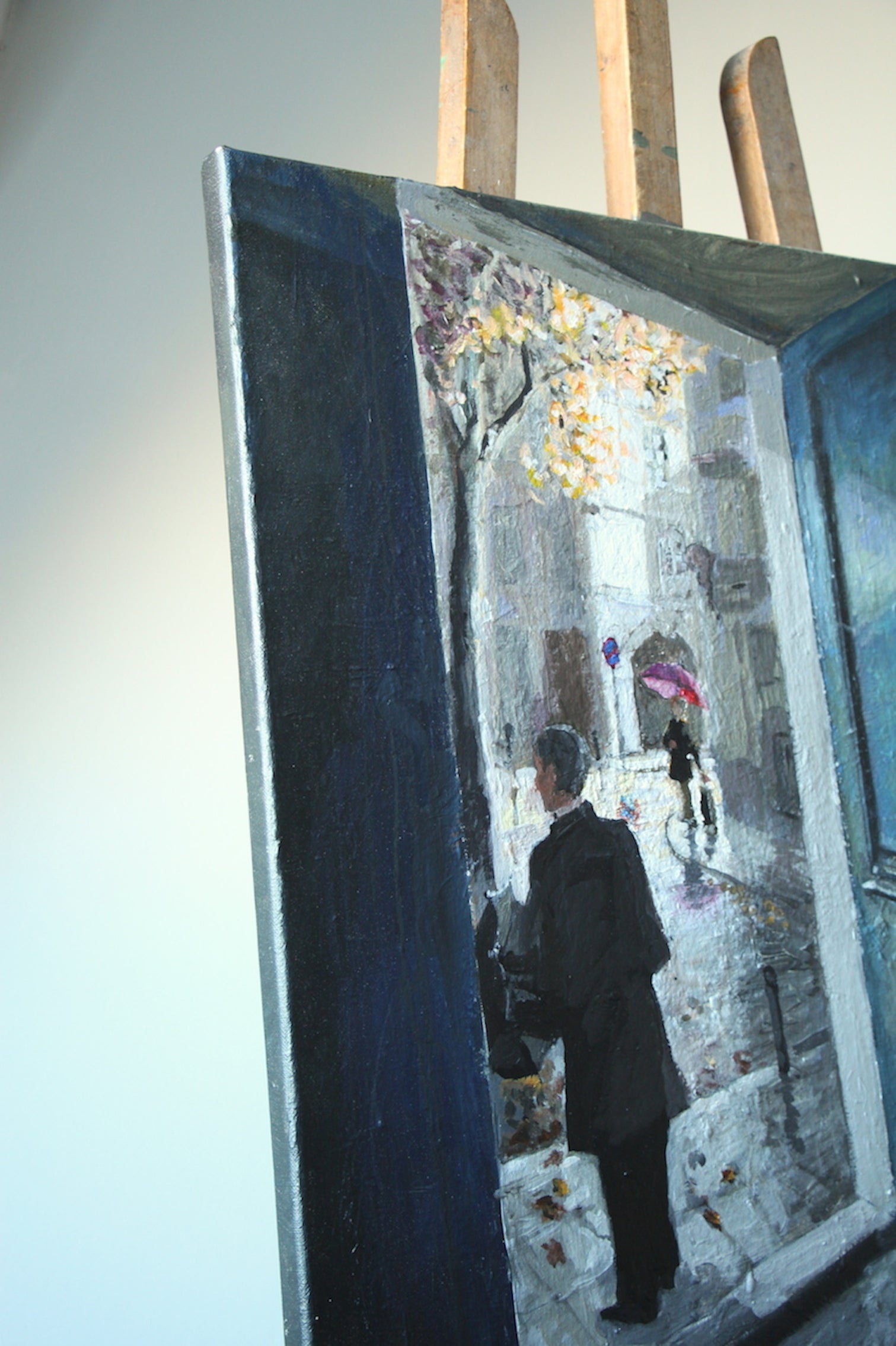 The Pink Umbrella by Bertrand Girard - acrylic painting | UGallery