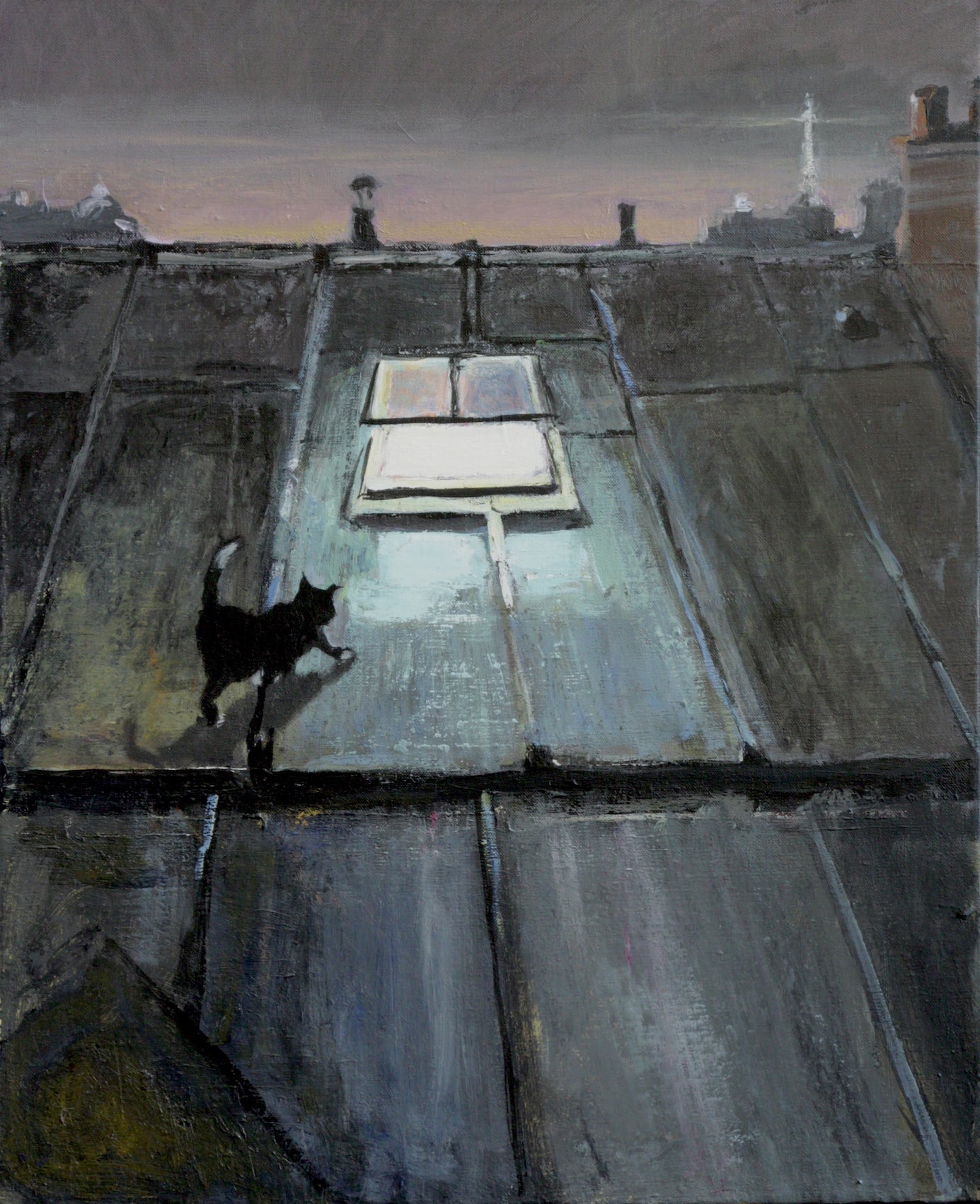 A Curious Cat by Bertrand Girard - acrylic painting | UGallery