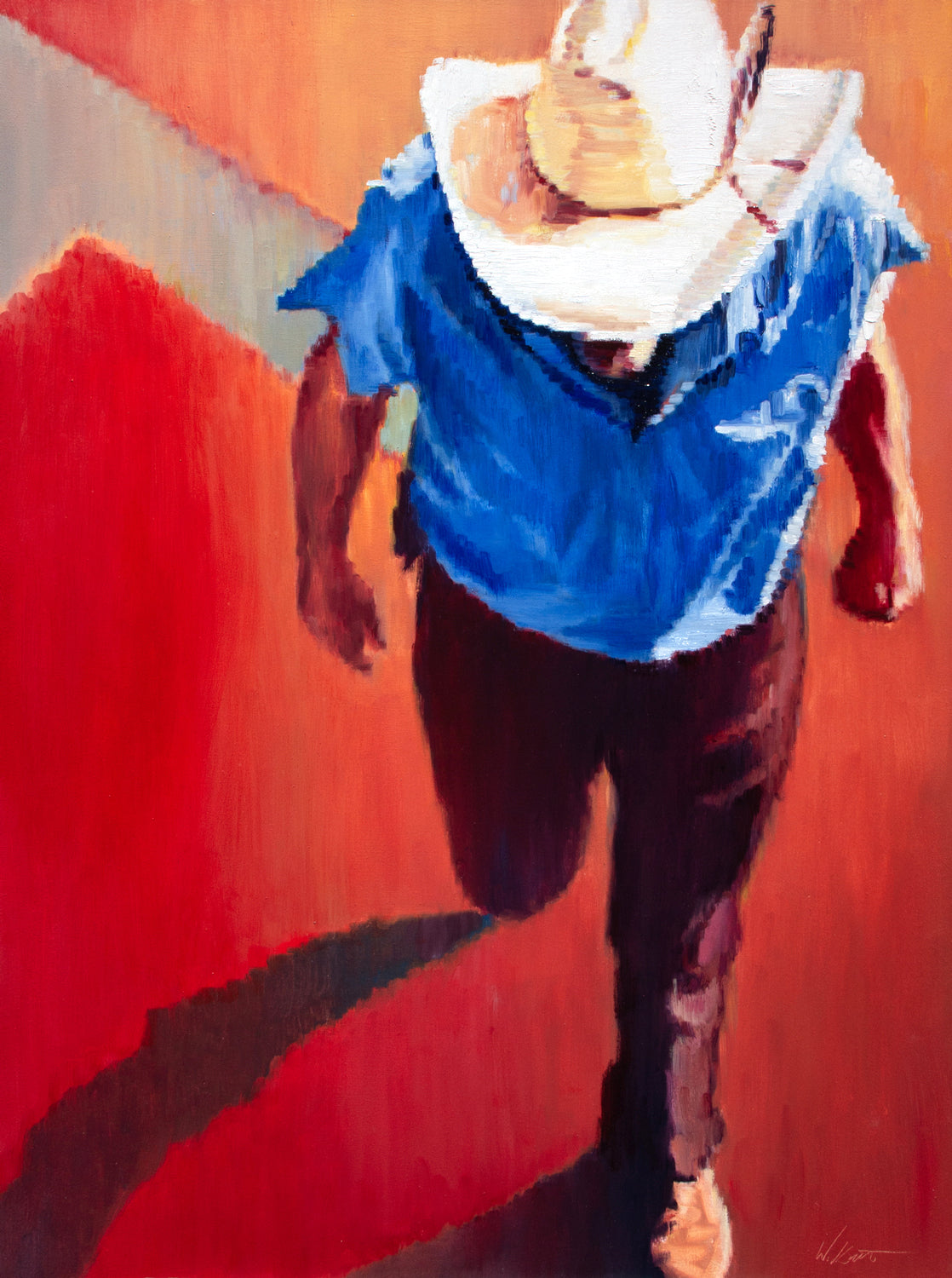 Santa Fe Plaza at Sunset by Warren Keating - oil painting | UGallery