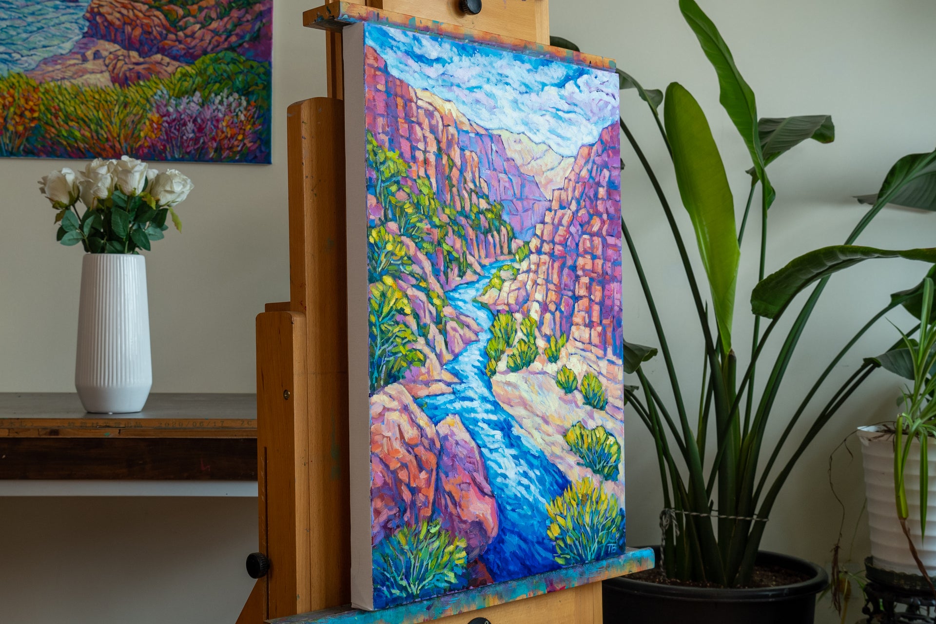 Canyon Scenery by Tao Bai - oil painting | UGallery